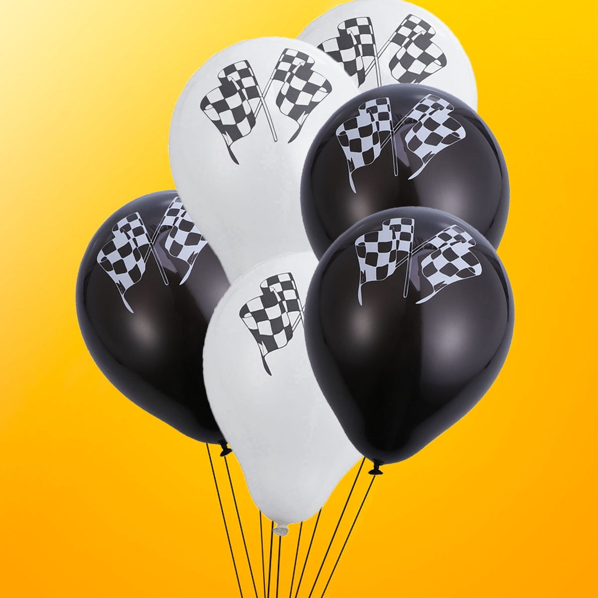 USHOBE 50Pcs Balloons with Racing Flags for Car Birthday and ...