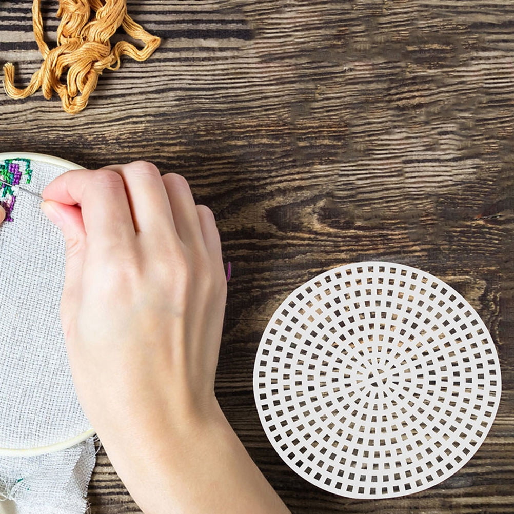 USHOBE 6Pcs White Circular Plastic Mesh Sheets for Handicraft ...