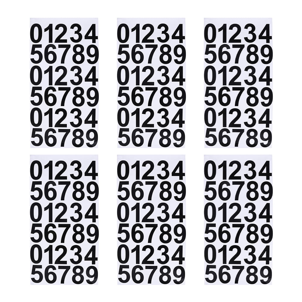 USHOBE 6Sheets Waterproof Numbered Labels for Daily Organization Black ...