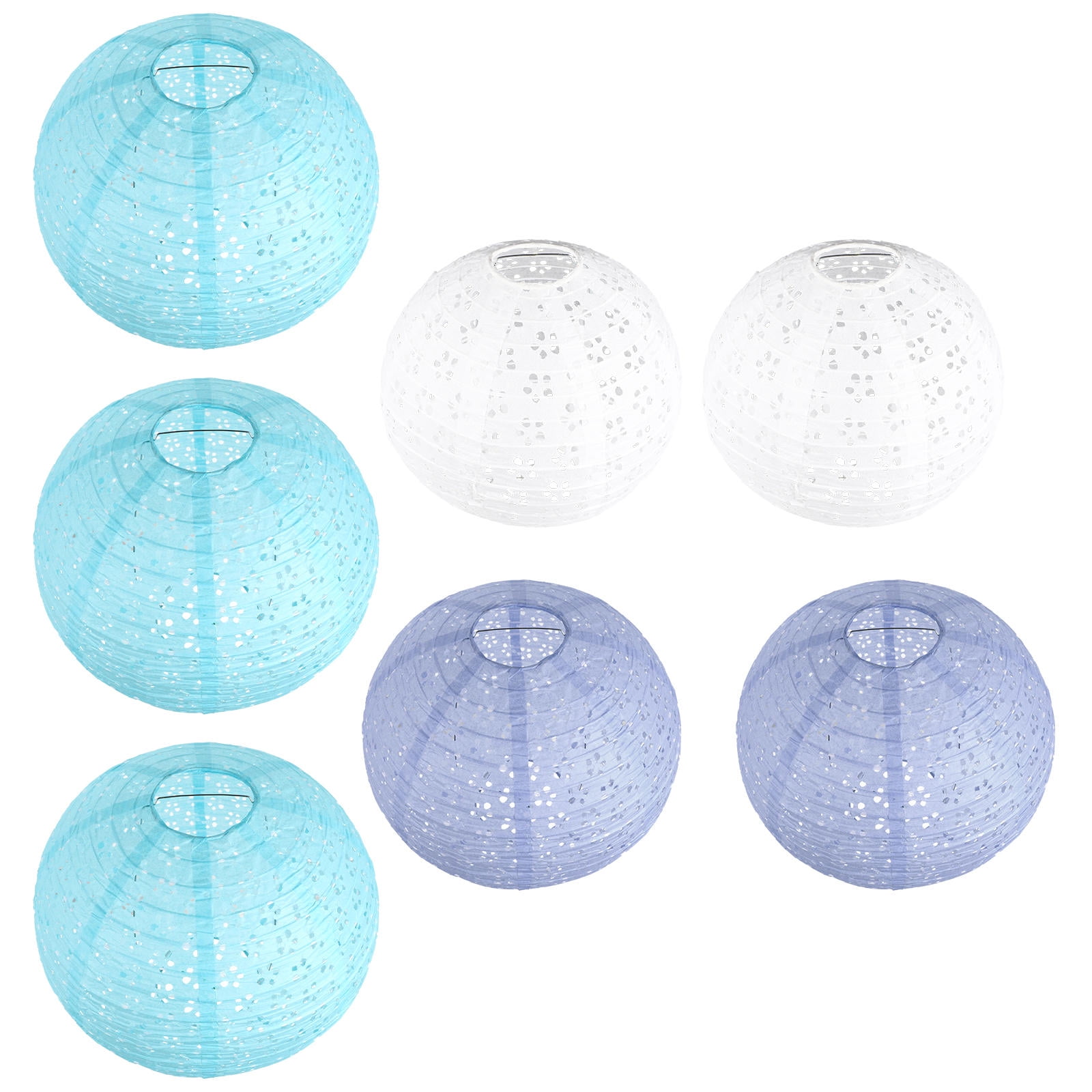 USHOBE Hanging Lantern Indoor 7Pcs 25cm Paper Blue Purple White For ...