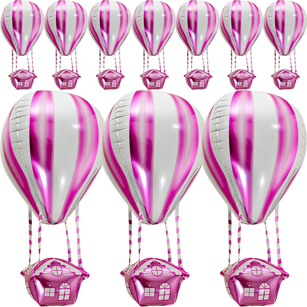 USHOBE Inflatable Hot Air Balloon 10Pcs Pink Aluminum Film Balloons for ...