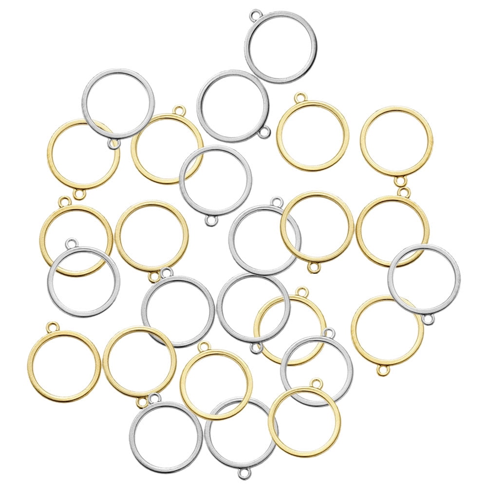 USHOBE Jewelry Findings Bezels 60Pcs Metal Blank Bezel Tray For Diy ...