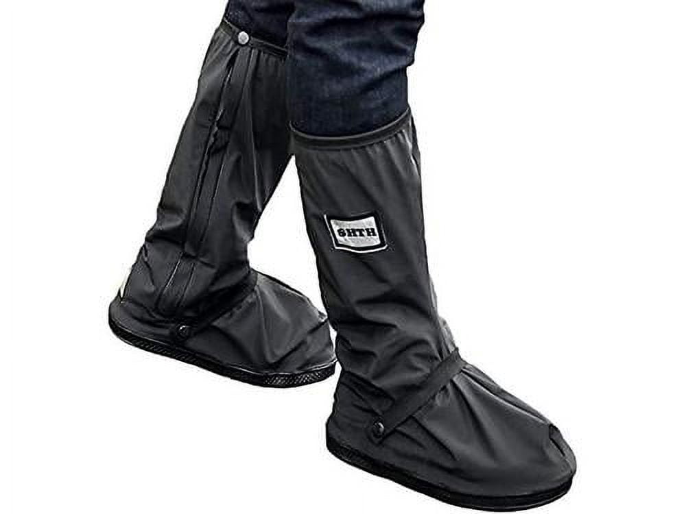 USHTH Black Waterproof Rain Boot Shoe Cover with, Black-xxl(13.4inch ...