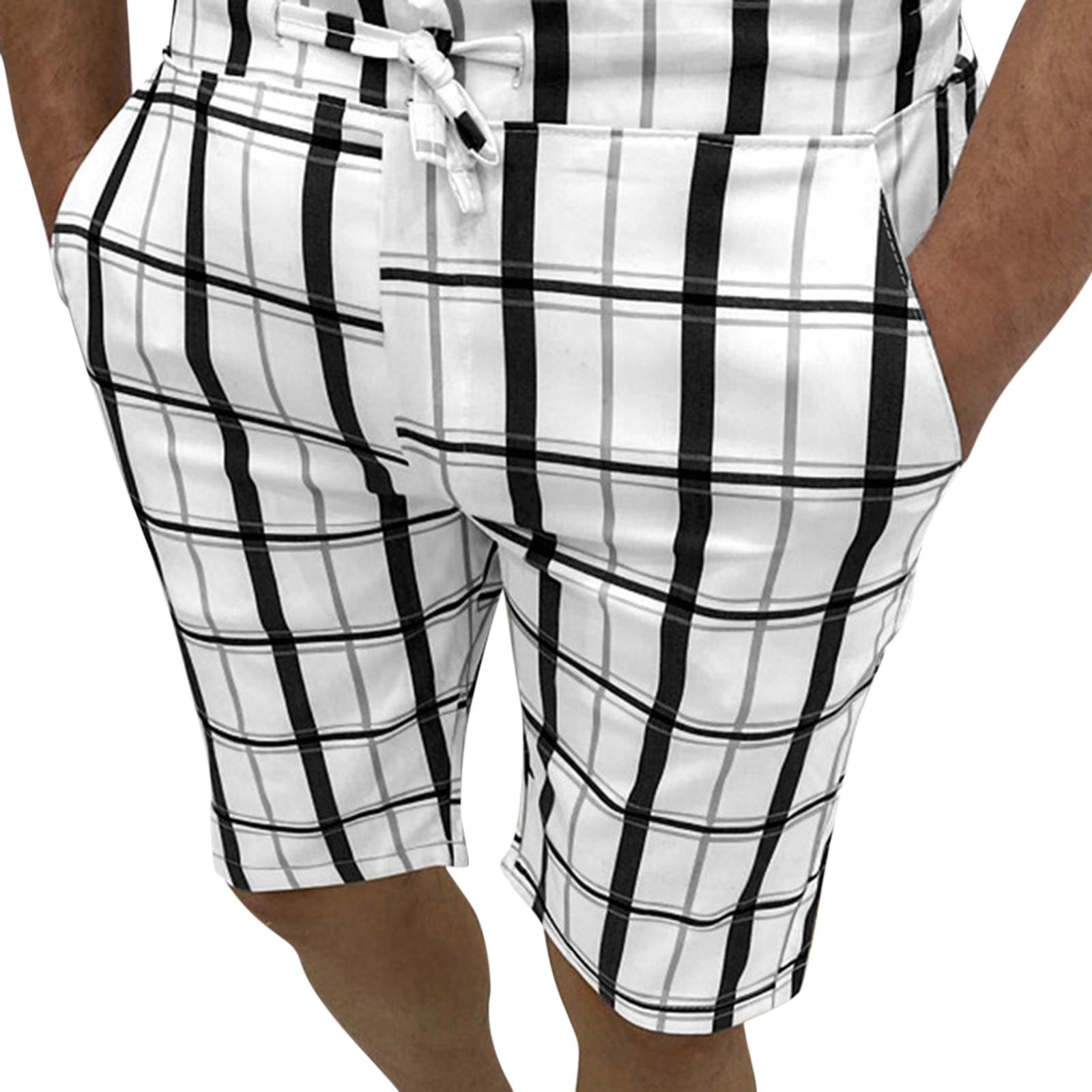 USHUN Athletic Shorts for Men 7 Inch Inseam Hybrid Shorts Ribbed ...