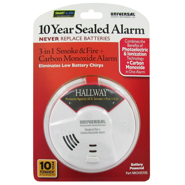 USI 3-in-1 Smoke, Fire, CO Smart Alarm with 10 Year Sealed Battery ...