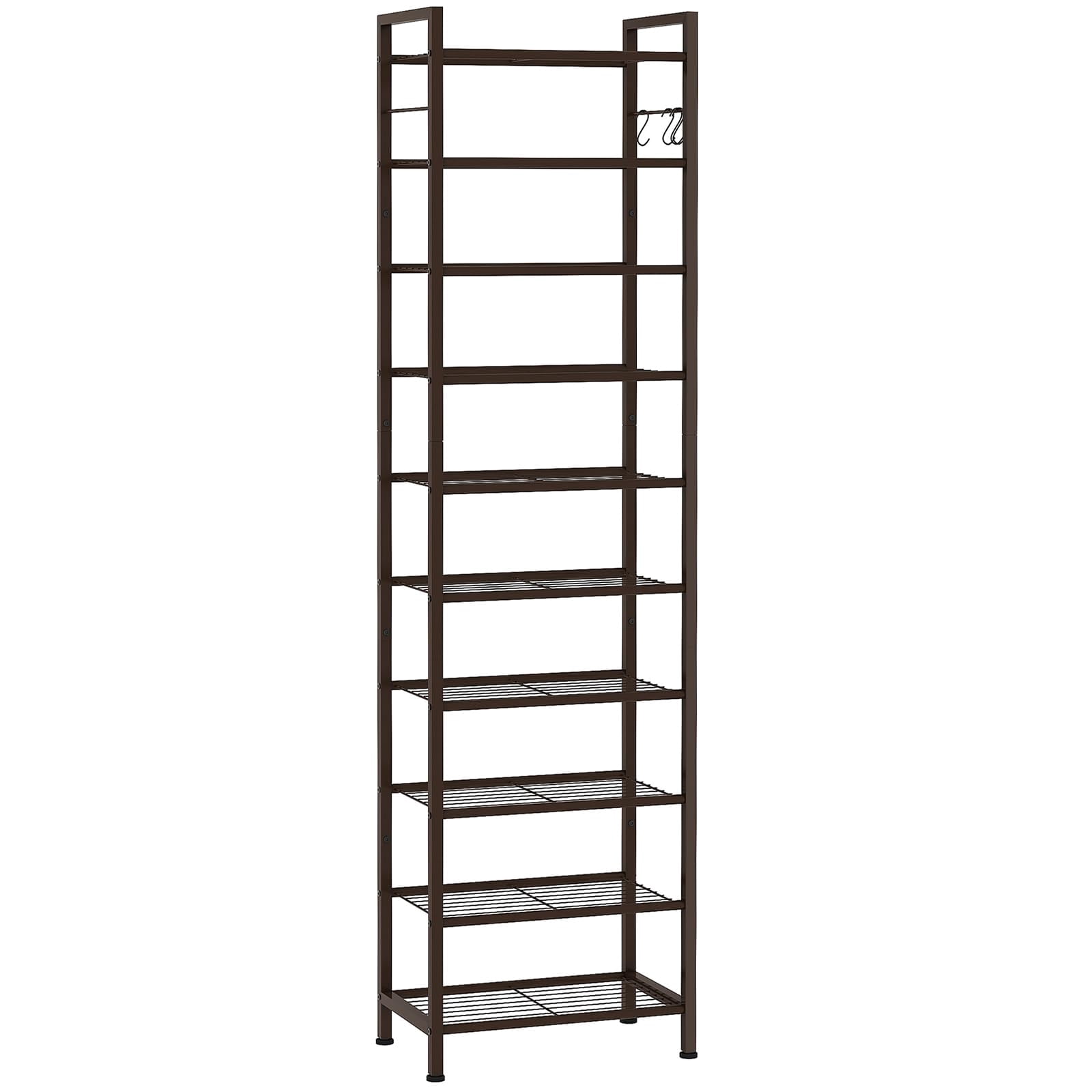 USIKEY 10 Tiers Narrow Shoe Rack 20-30 Pairs, Metal Tall Shoe Rack ...