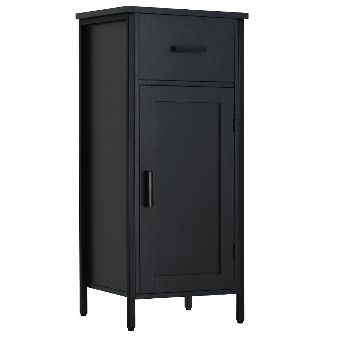 USIKEY Rustic Brown Storage Cabinet, 1 Door 1 Drawer, 2 Shelves for ...