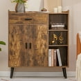USIKEY Wooden Storage Cabinet: 1 Drawer, 2 Doors, 3 Shelves, Free ...