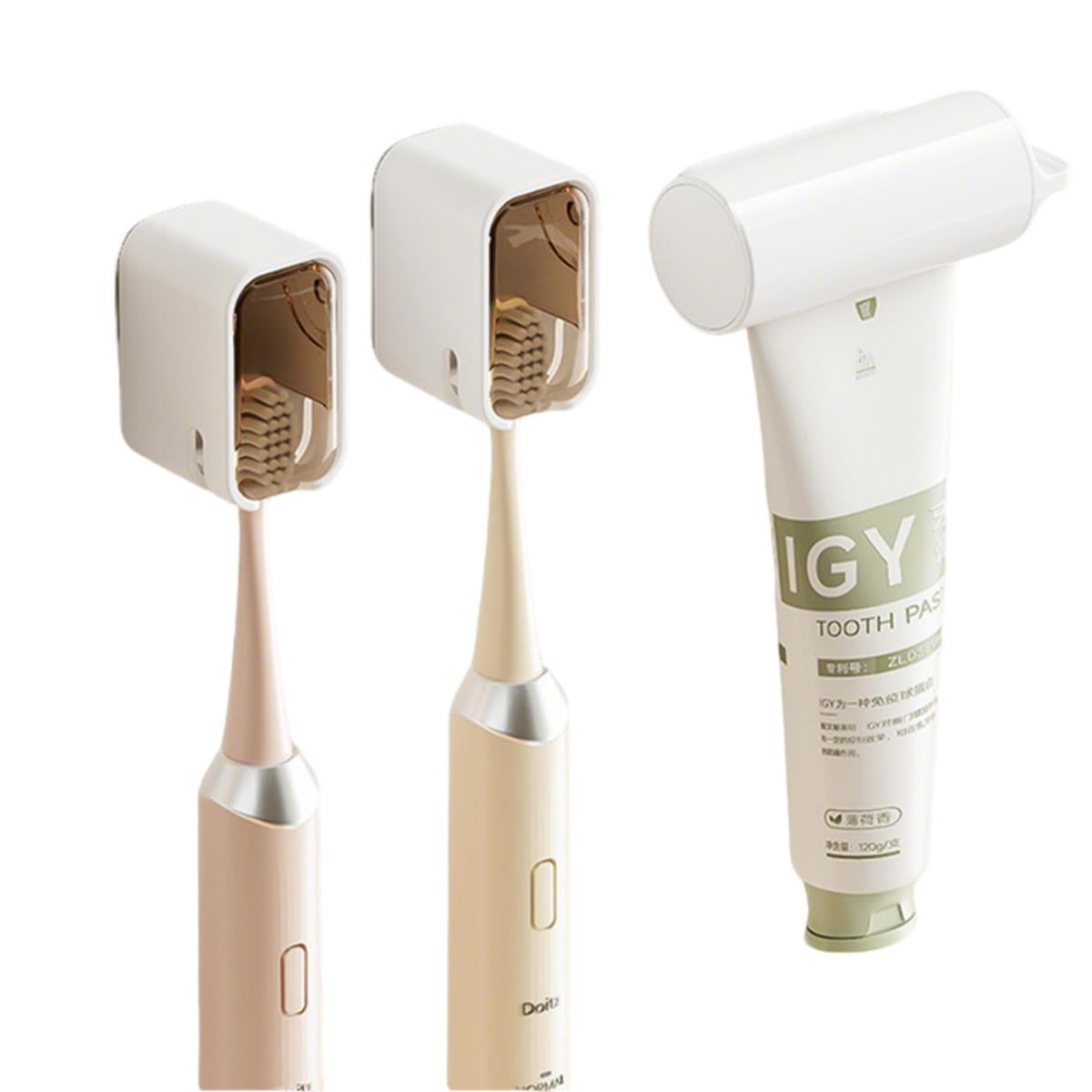 USIONE Bathroom Toothbrush Holder 2 Piece Toothbrush Holder Wall ...