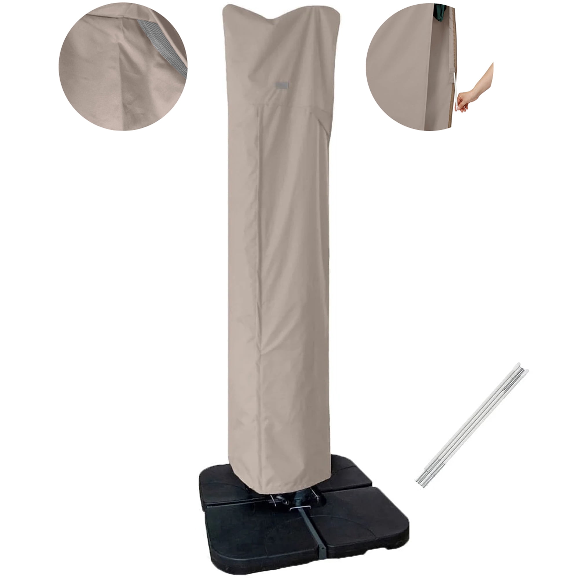 USIONE Patio Umbrella Cover for 9ft to 13ft Offset Umbrella, Water ...