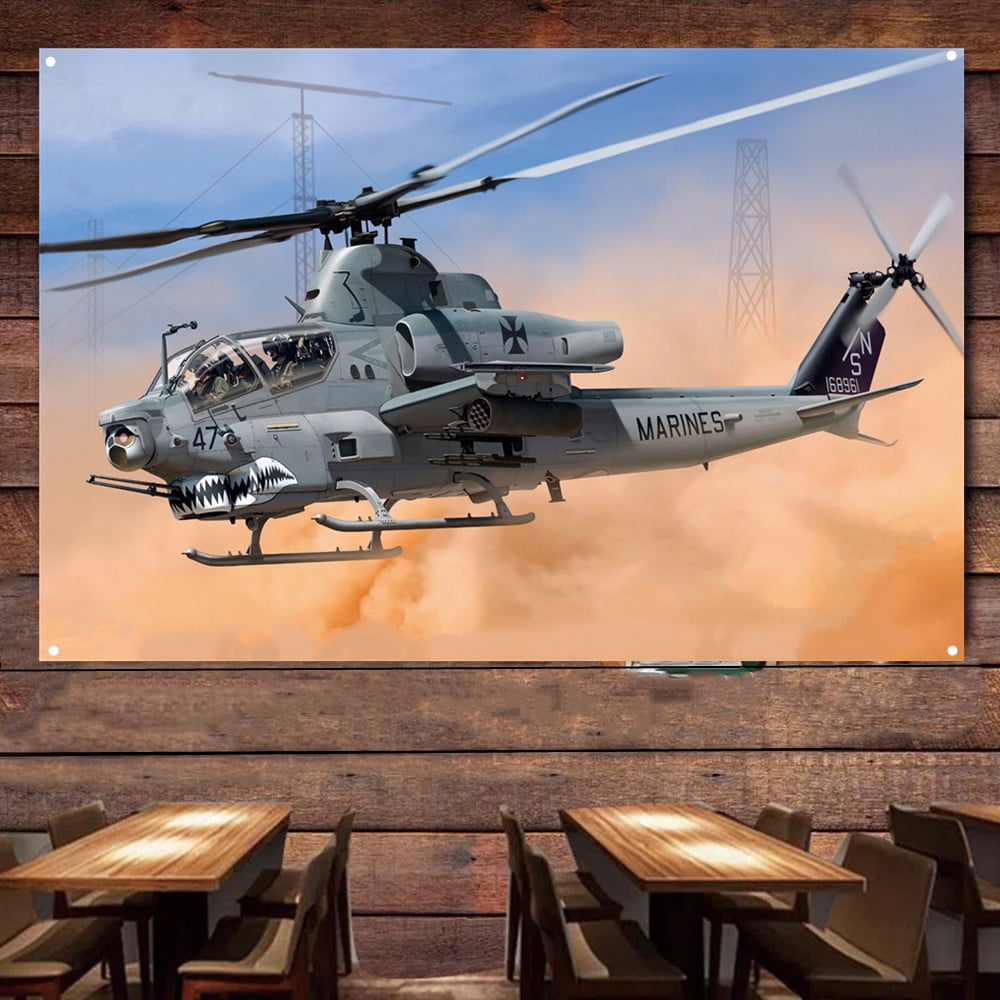 USMC AH-1Z 'Shark Mouth' Attack Helicopter Posters & Prints Wall Art ...