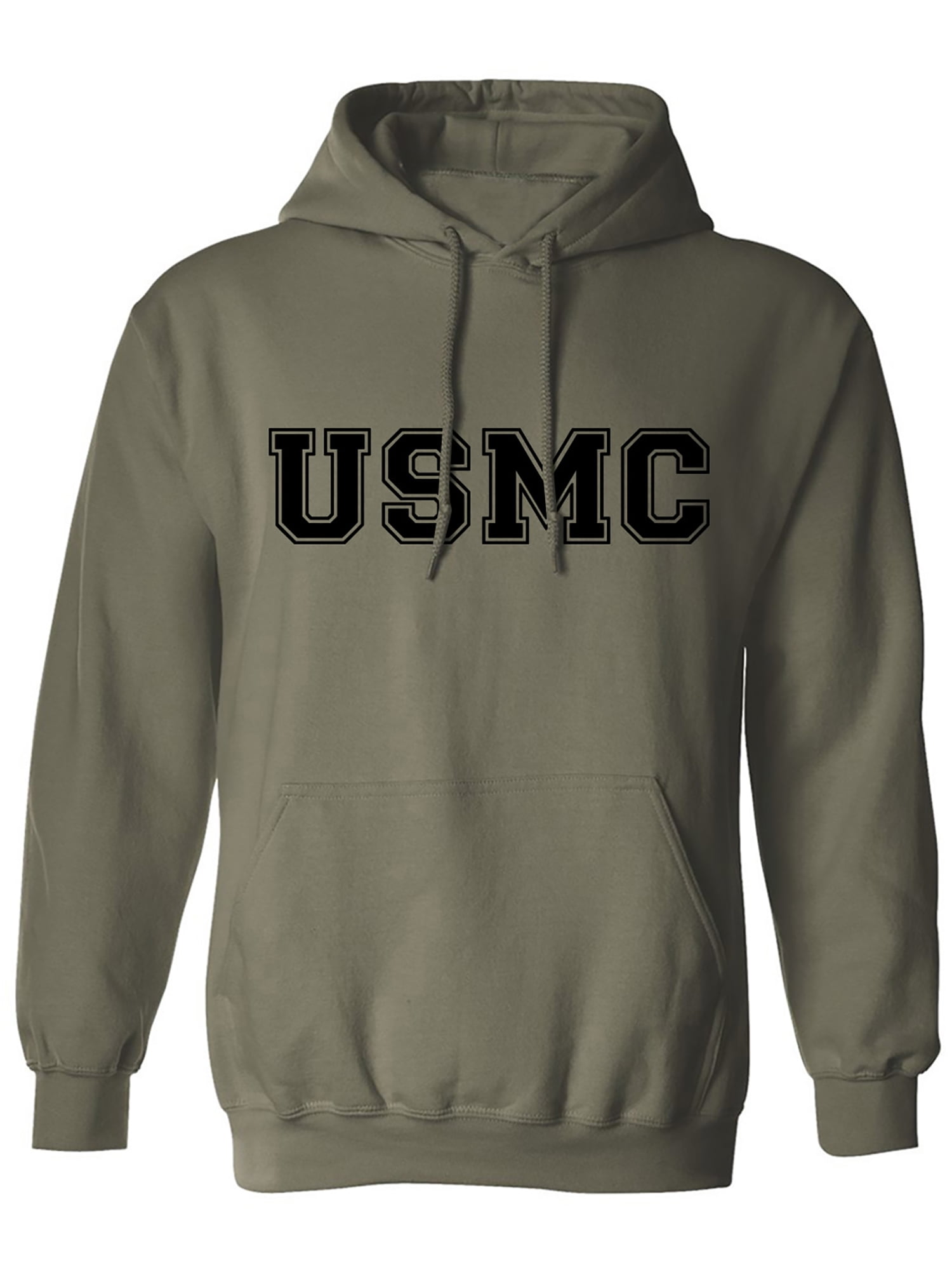 Athletic "USMC" Marine Corps Hooded Sweatshirt in Military Green ...