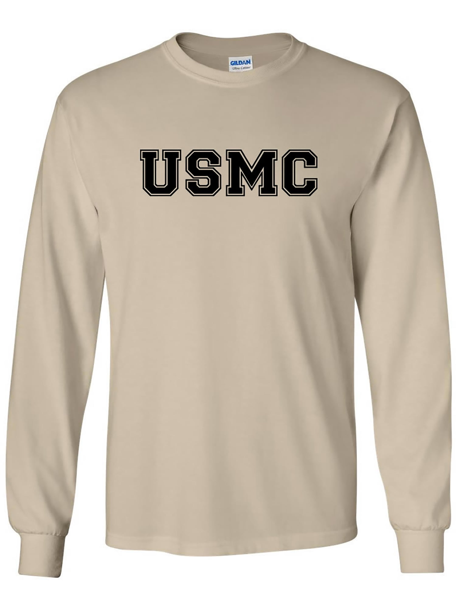 USMC Athletic Marines Long Sleeve T-Shirt in Sand - Walmart.com