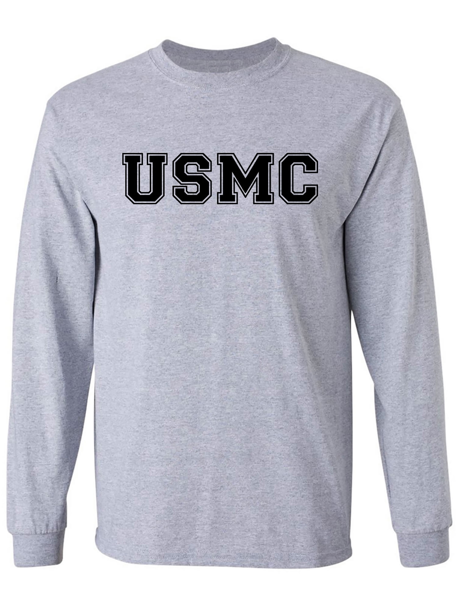 USMC Athletic Marines Long Sleeve T-Shirt in gray - Walmart.com