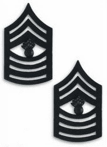 USMC Black Metal (Solid Brass) MGYSGT Master Gunnery Sergeant Chevron ...