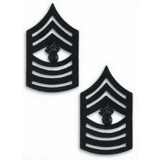 USMC Black Metal (Solid Brass) MGYSGT Master Gunnery Sergeant Chevron ...