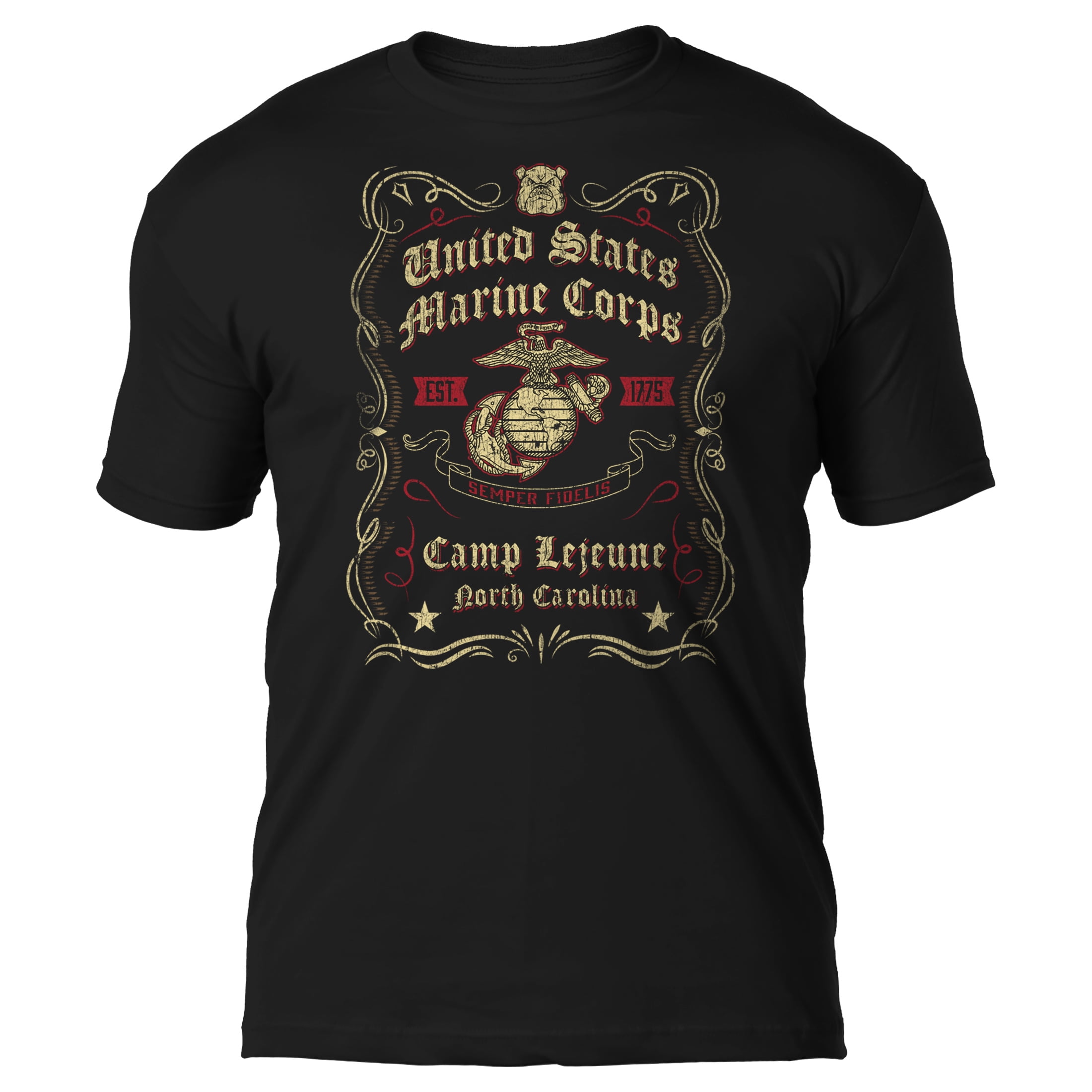 USMC Camp Lejeune Script Gold / Red - Walmart.com