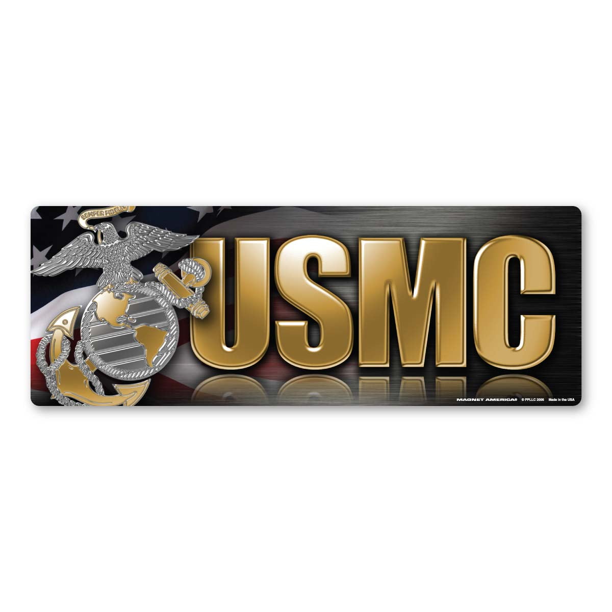 USMC Chrome Bumper Strip Magnet - Walmart.com
