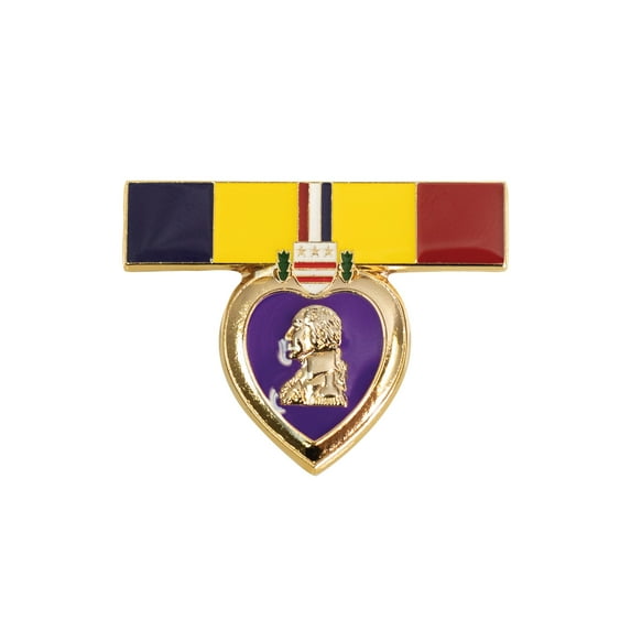 USMC Combat Action Ribbon Purple Heart 1.5" Pin - Walmart.com