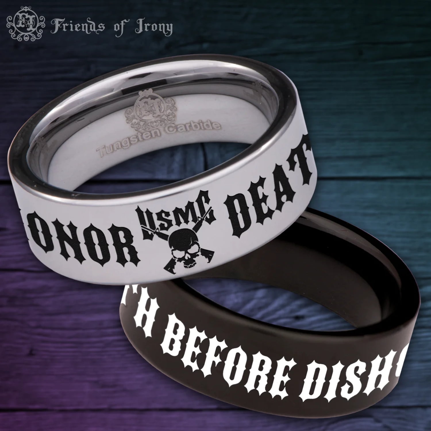 USMC Death Before Dishonor Tungsten Carbide Ring - Walmart.com