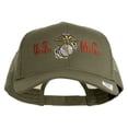 USMC Design Embroidered Solid Cotton Twill Mesh Prostyle Cap - Khaki ...