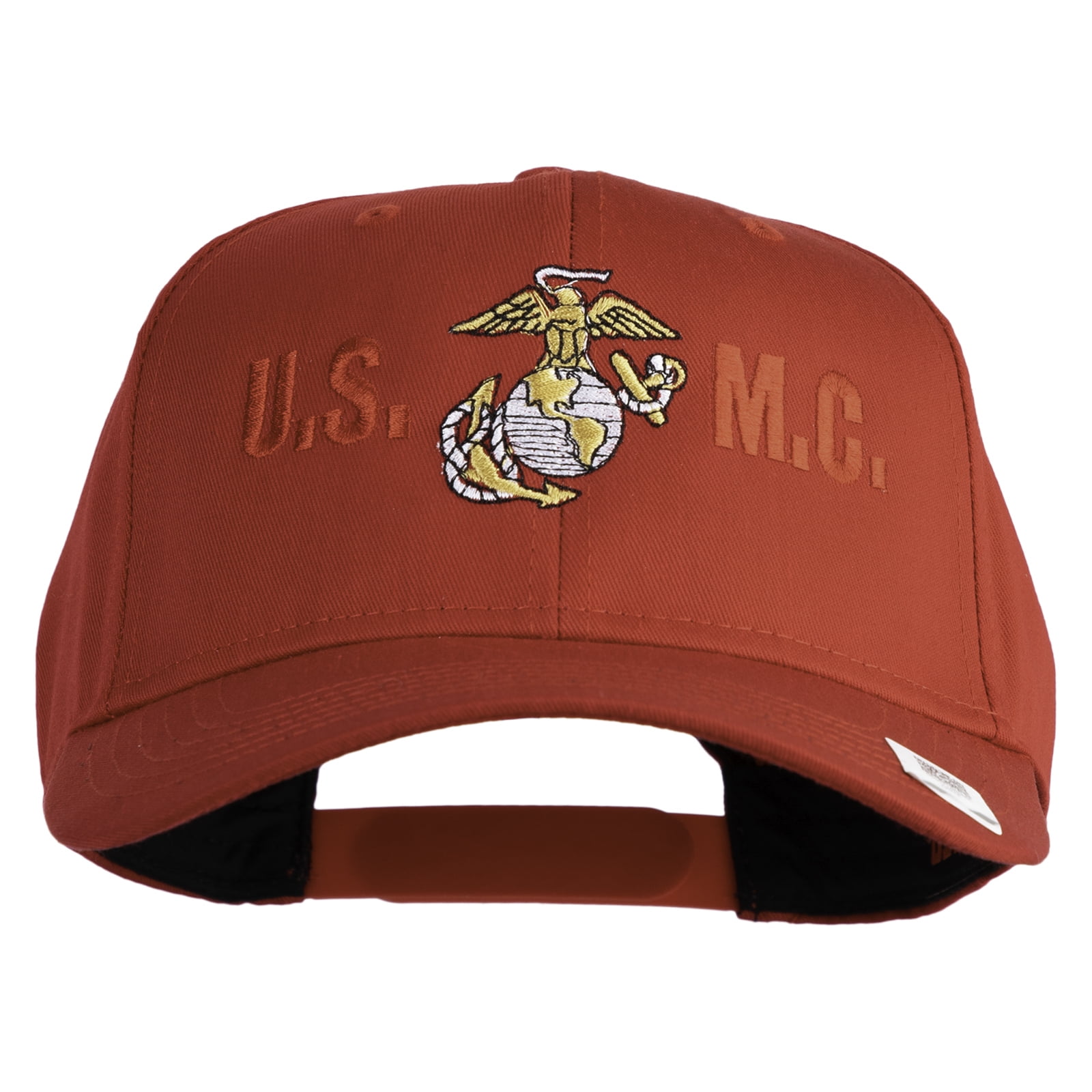USMC Design Embroidered Solid Cotton Twill Pro Style Cap - Red OSFM ...