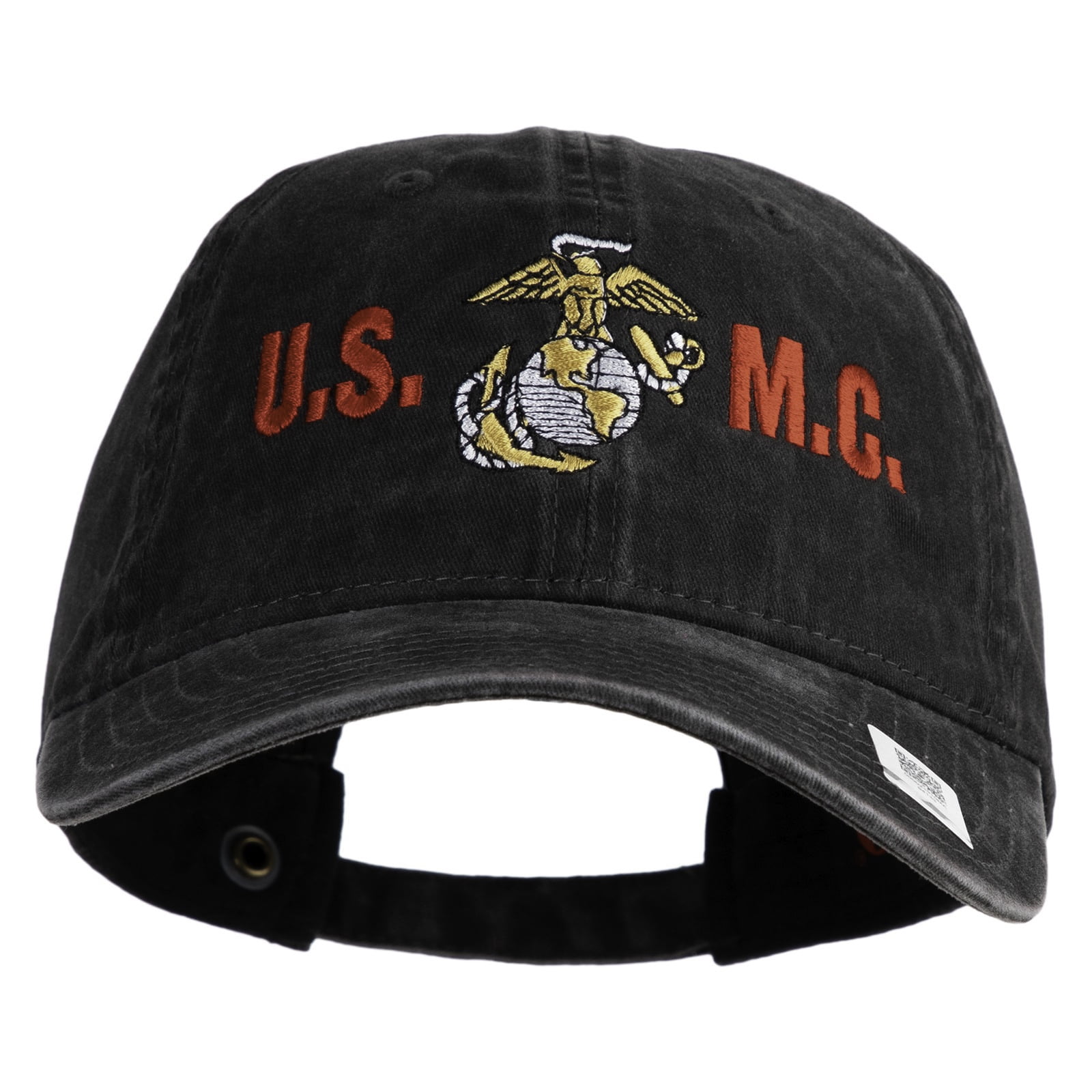 USMC Design Embroidered Washed Solid Pigment Dyed Cotton Twill Brass ...
