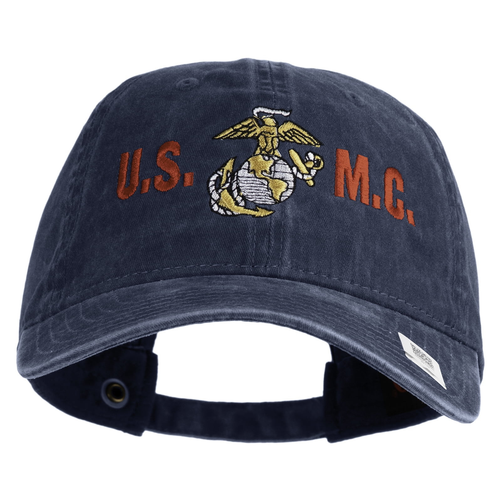USMC Design Embroidered Washed Solid Pigment Dyed Cotton Twill Brass ...