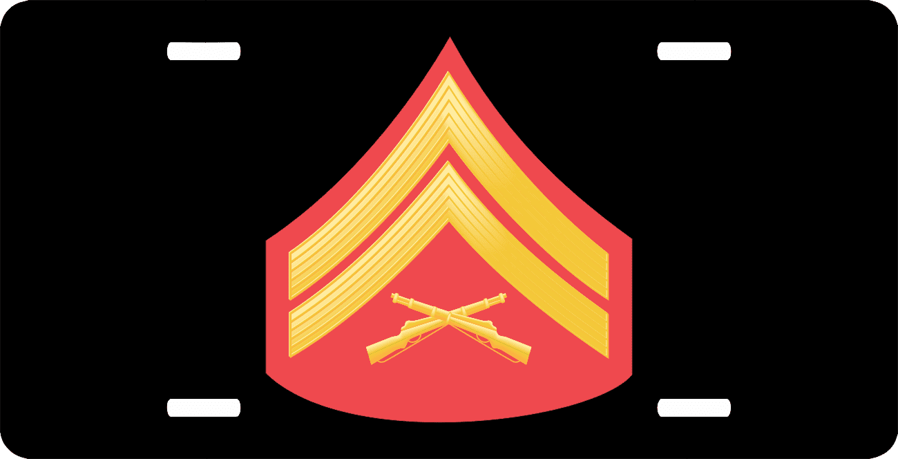 USMC E-4 Corporal Red Gold Chevron License Plate - Walmart.com