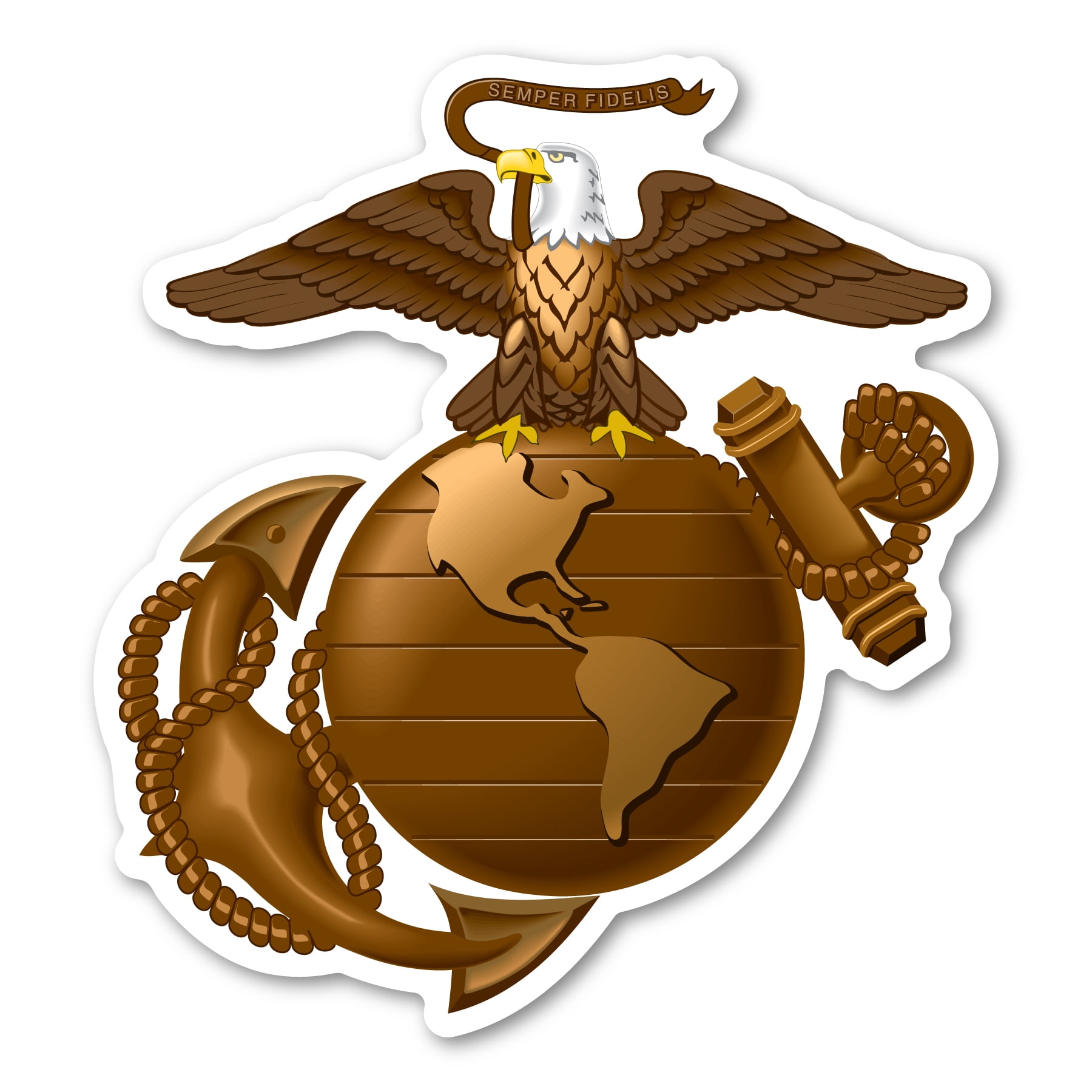 USMC Eagle, Globe, And Anchor Logo Sticker - Walmart.com
