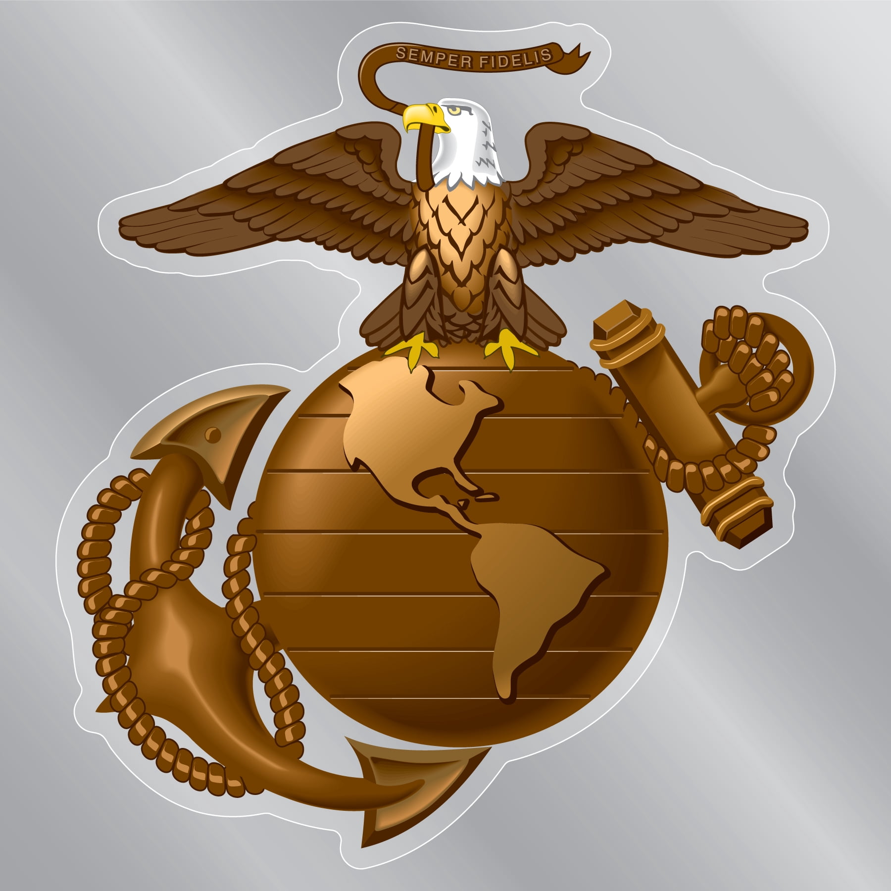 USMC Eagle Globe and Anchor Logo Back Static Cling - Walmart.com