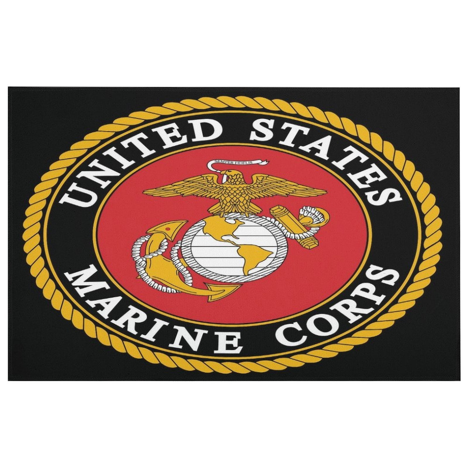 USMC Emblem Adult Home Decor Bedroom Living Room Crystal Velvet Carpet ...