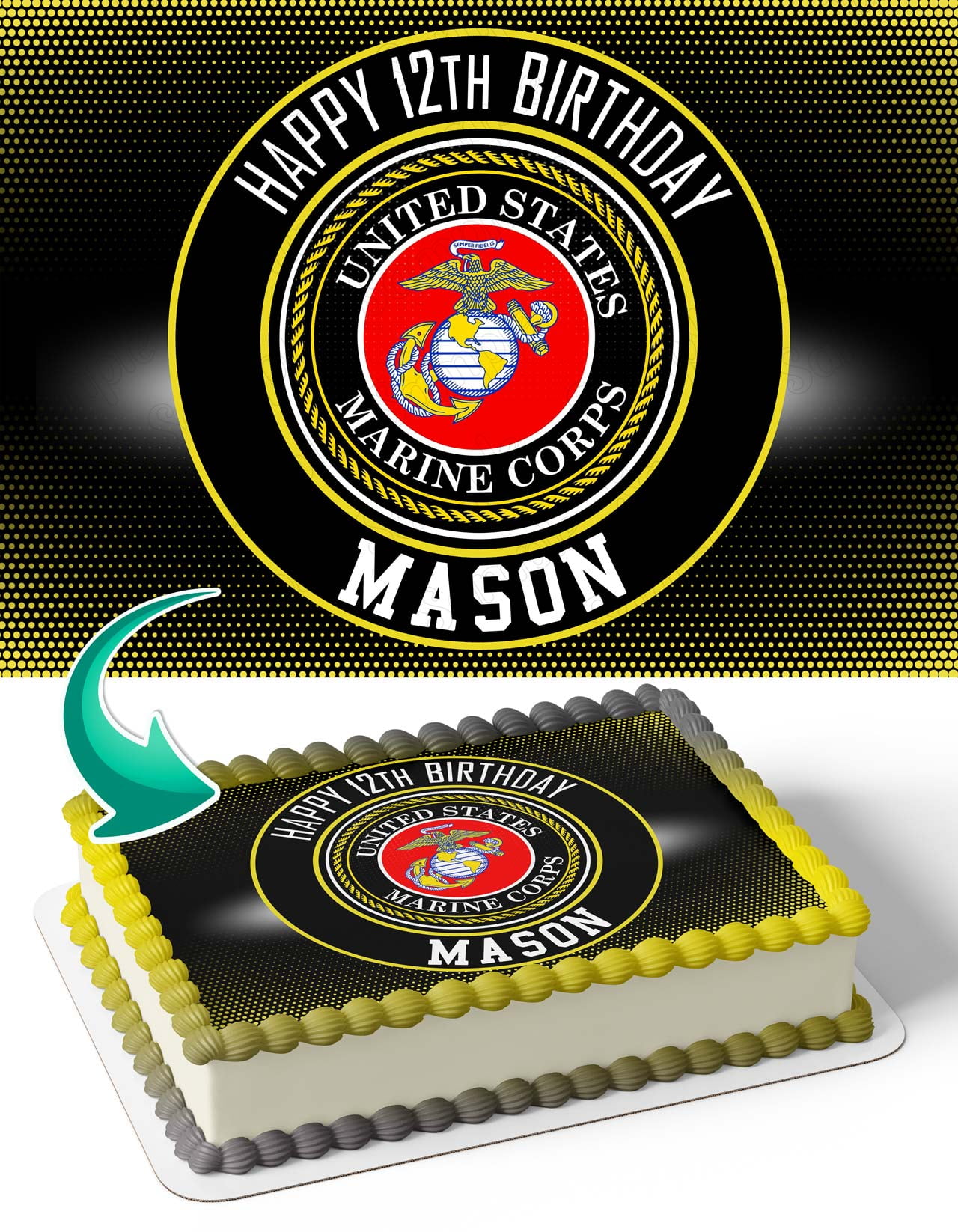 USMC Emblem United States Marine Corps Seal Edible Image Cake Topper ...