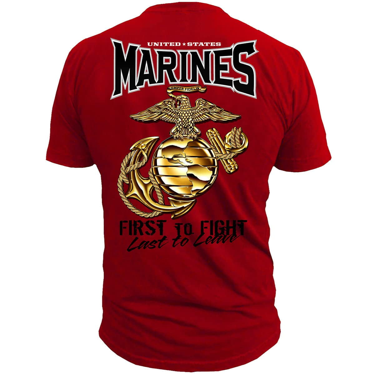 Black Ink Design Men's USMC First To Fight Red XL T-Shirt, Marine Corps ...