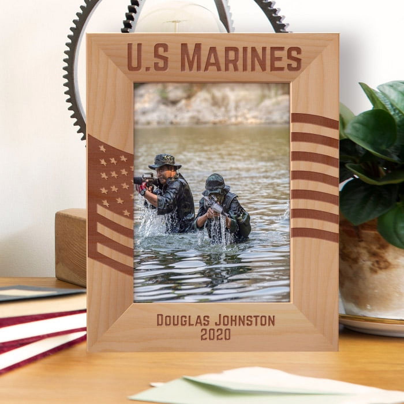 USMC Improvise, Adapt, And Overcome Personalized Wooden Frame 5" x 7 ...