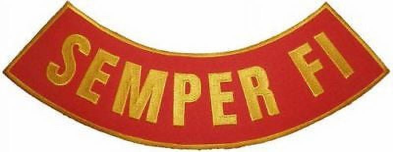 USMC LARGE SEMPER FI SCARLET AND GOLD BOTTOM ROCKER BACK PATCH VETERAN ...