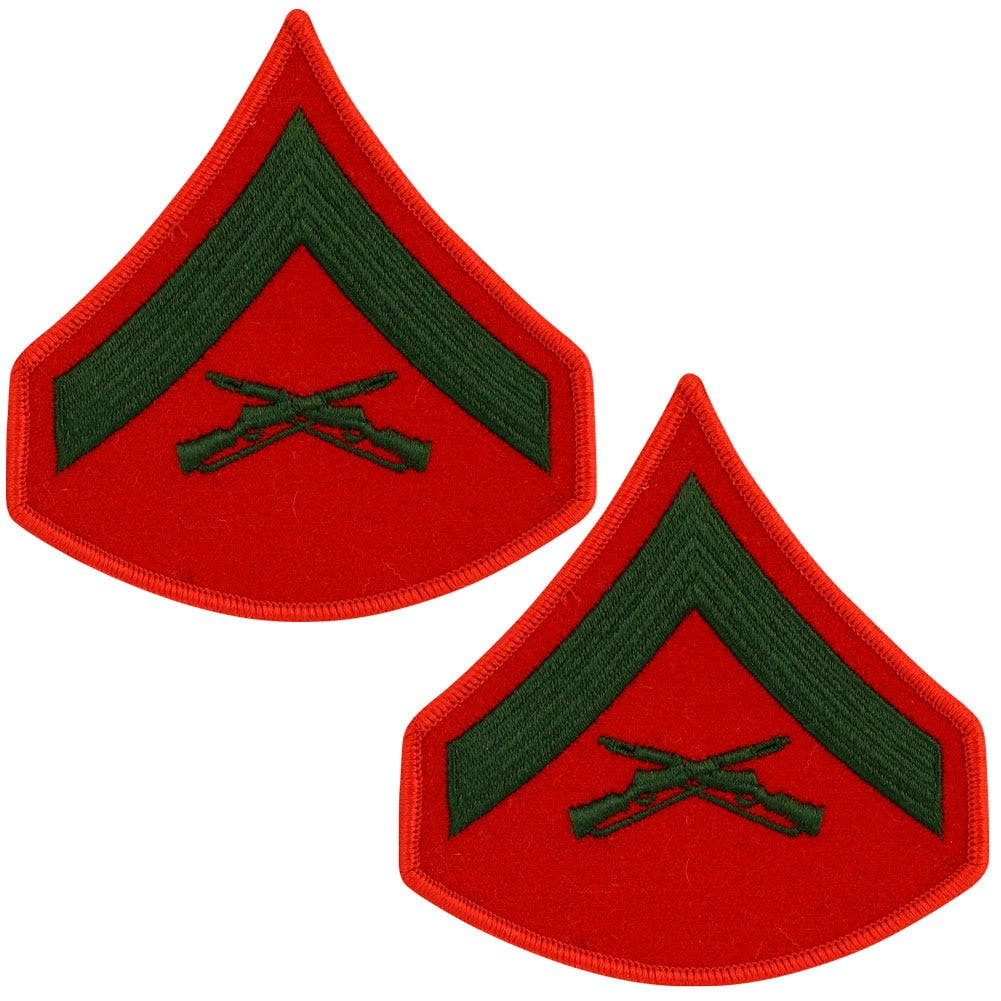 USMC Lance Corporal Rank Green on Red - Walmart.com