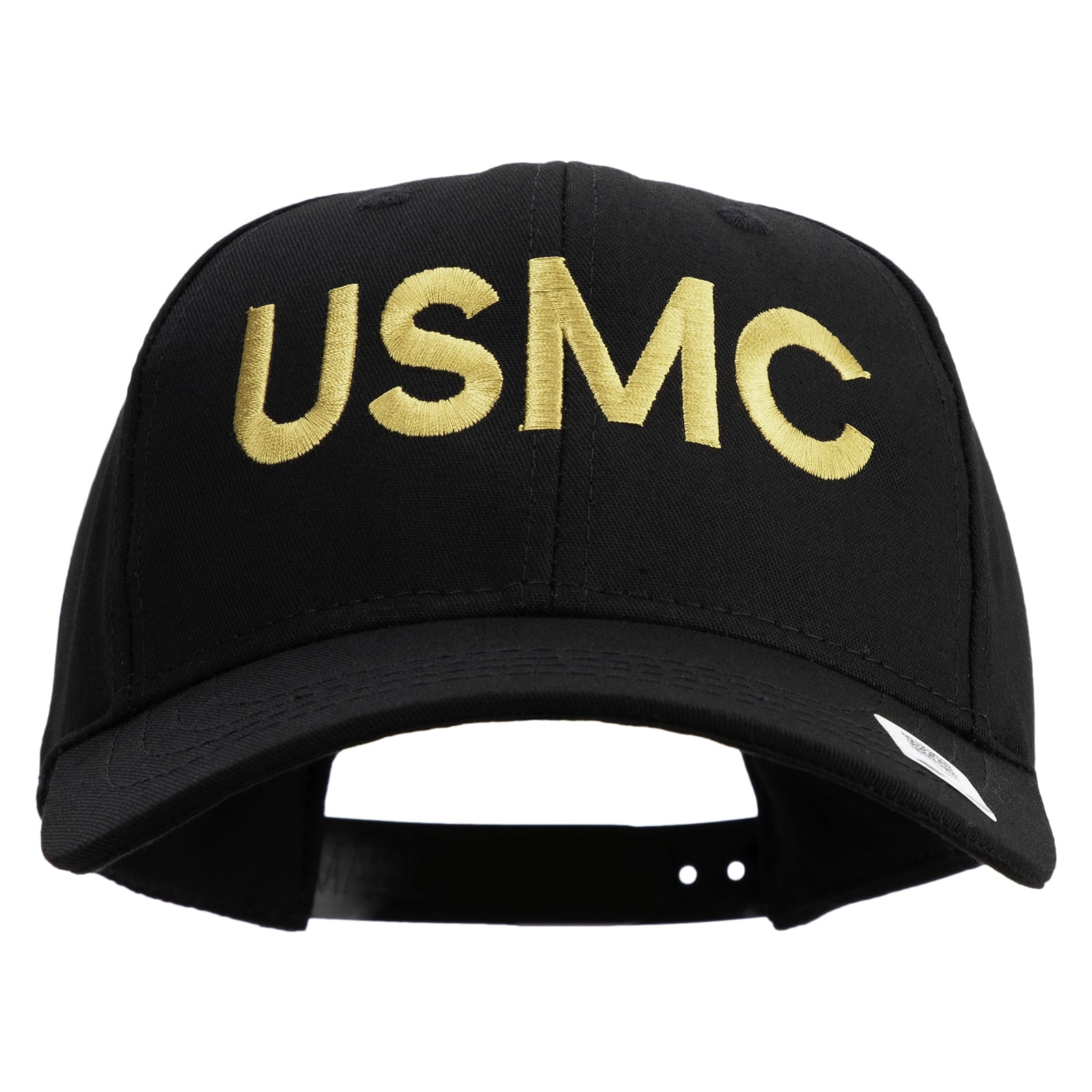 USMC Letter Embroidered 6 Panel Structured Cotton Twill Cap Made in USA ...