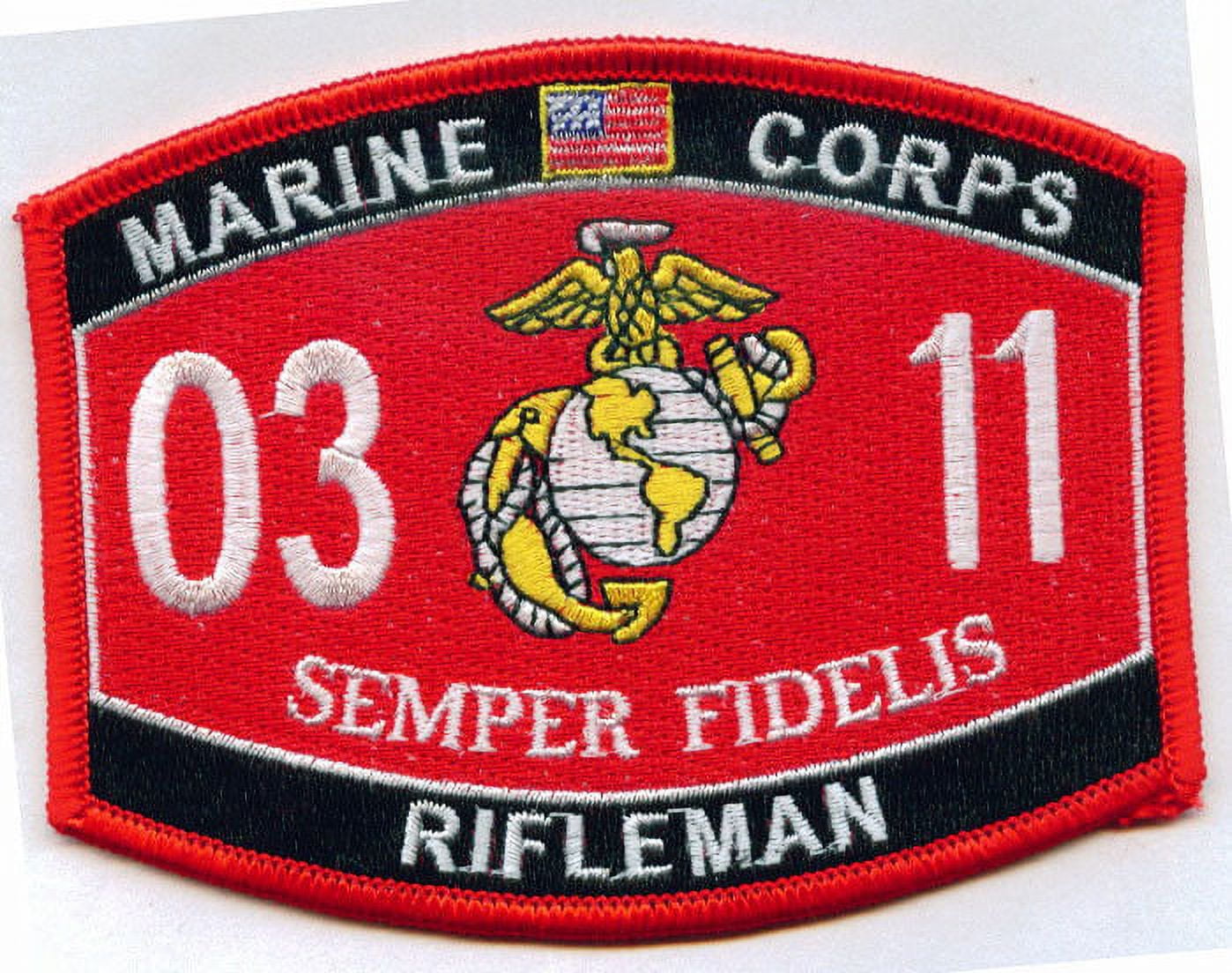USMC MARINE CORPS 0311 RIFLEMAN PATCH VETERAN MOS SEMPER FI GRUNT INFANTRY - Walmart.com