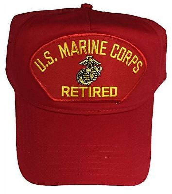 Usmc Marine Corps Retired Hat Cap Red Ega Eagle Globe Anchor Semper