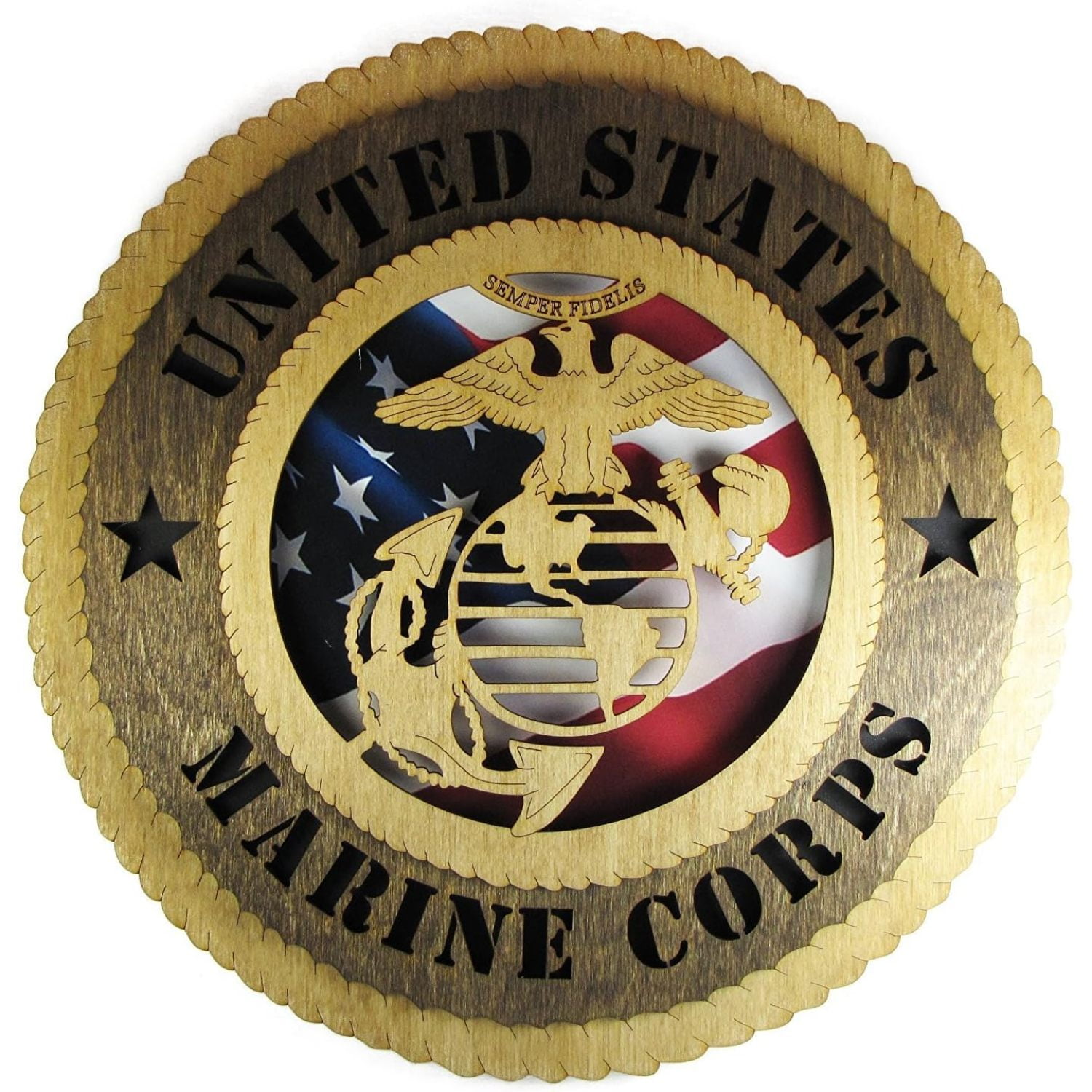 USMC - Marine Corps Wall Plaque,Wood,12" - Walmart.com