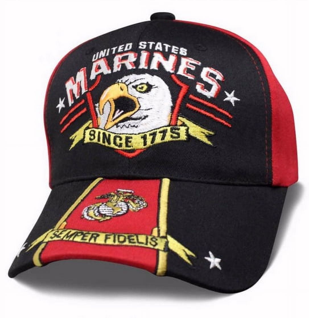 USMC Marines Screaming Eagle Embroidered Cap Hat, Applique Bill, Hook ...
