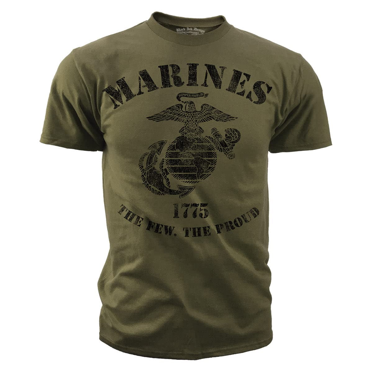 USMC Marines The Few, The Proud Military Men's Black Ink T-shirt 2X ...