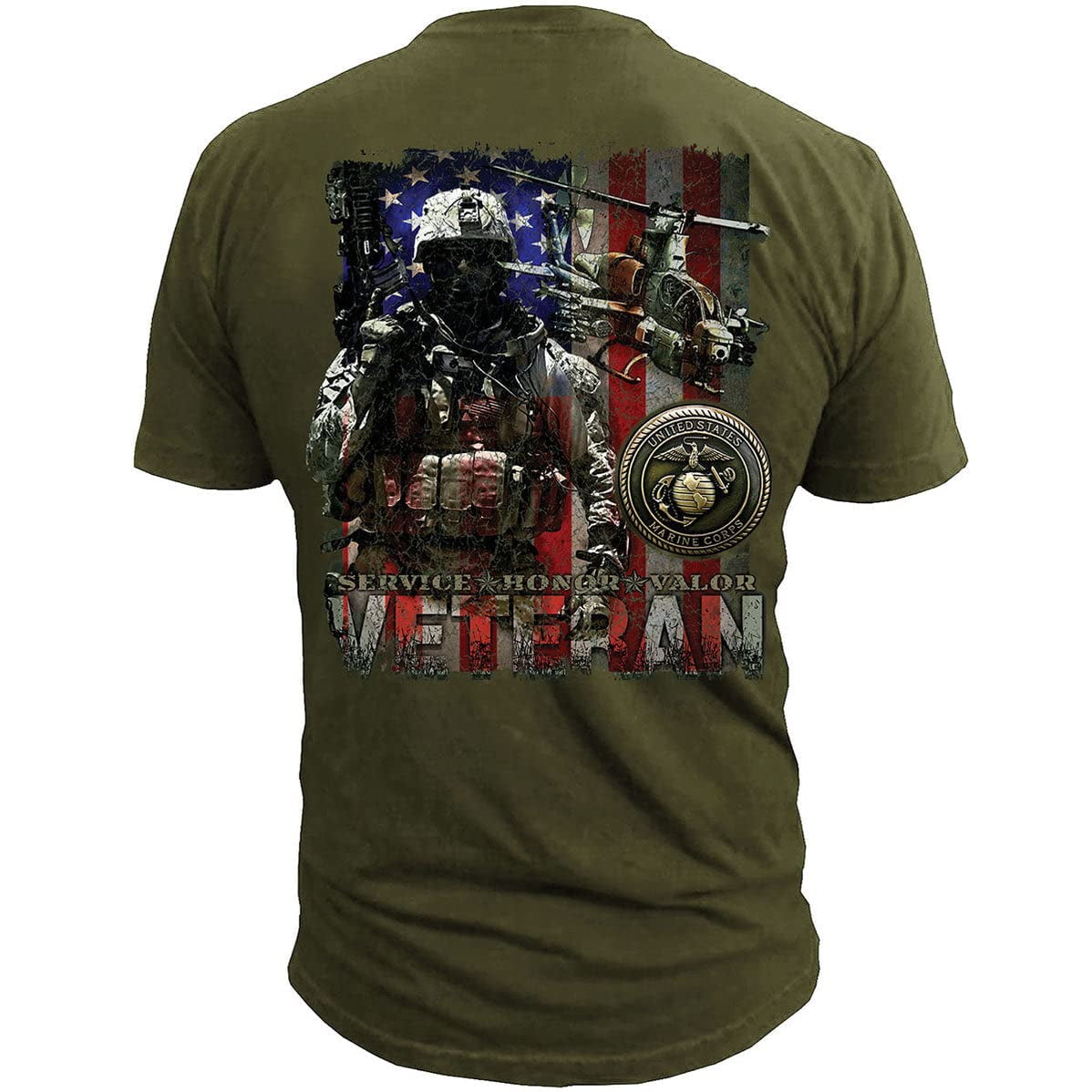 Black Ink Design USMC Marines Veteran Men's T-Shirt, Military Corps ...