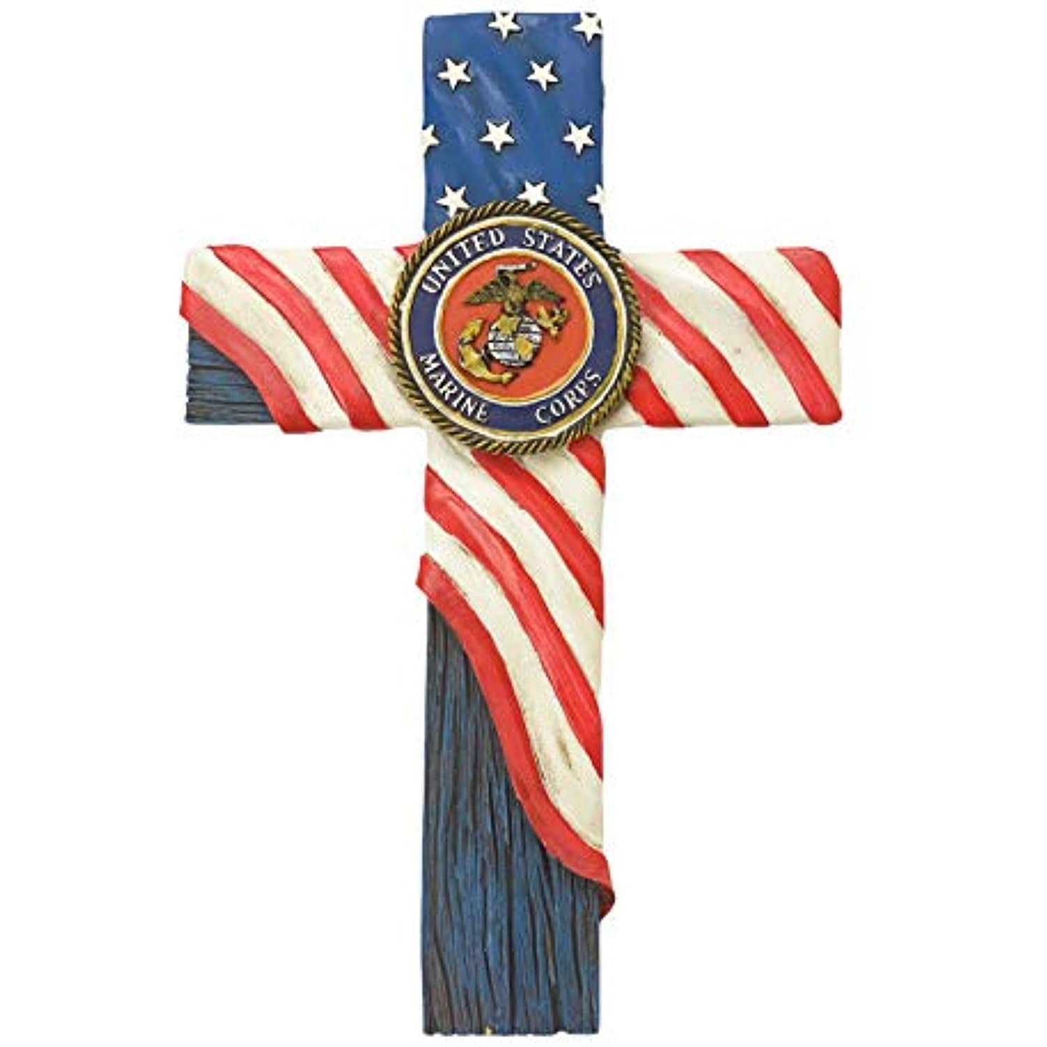 USMC Marines Wall Hanging Decor Cross 12 Inch US Flag Corps Symbol ...