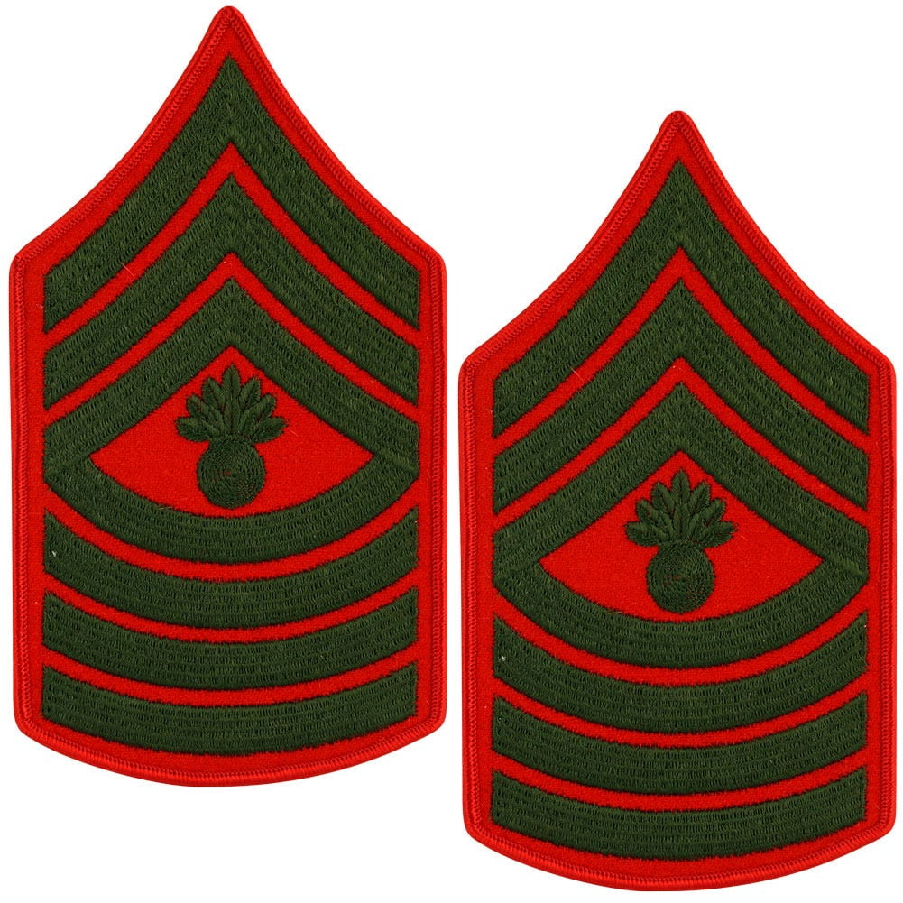 USMC Master Gunnery Sergeant Rank Green on Red - Walmart.com