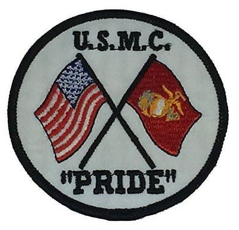 USMC PRIDE WITH CROSSED US AND MARINE CORPS FLAGS PATCH SEMPER FIDELIS ...