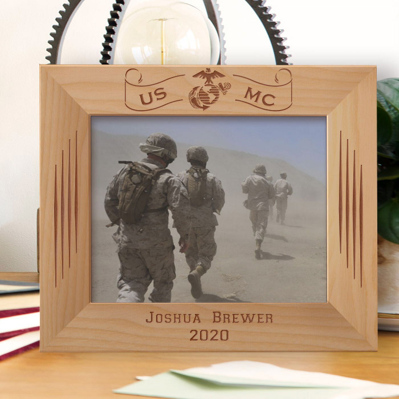 USMC Personalized Wooden Frame-10" x 8" Brown Horizontal - Walmart.com