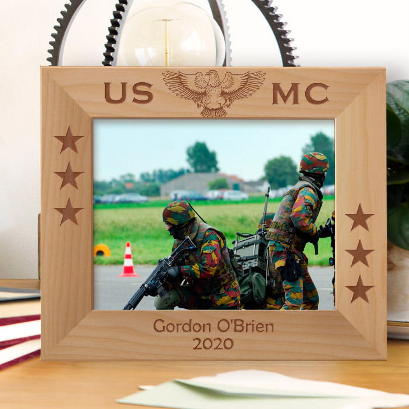 USMC Personalized Wooden Frame-10" x 8" Brown Horizontal - Walmart.com