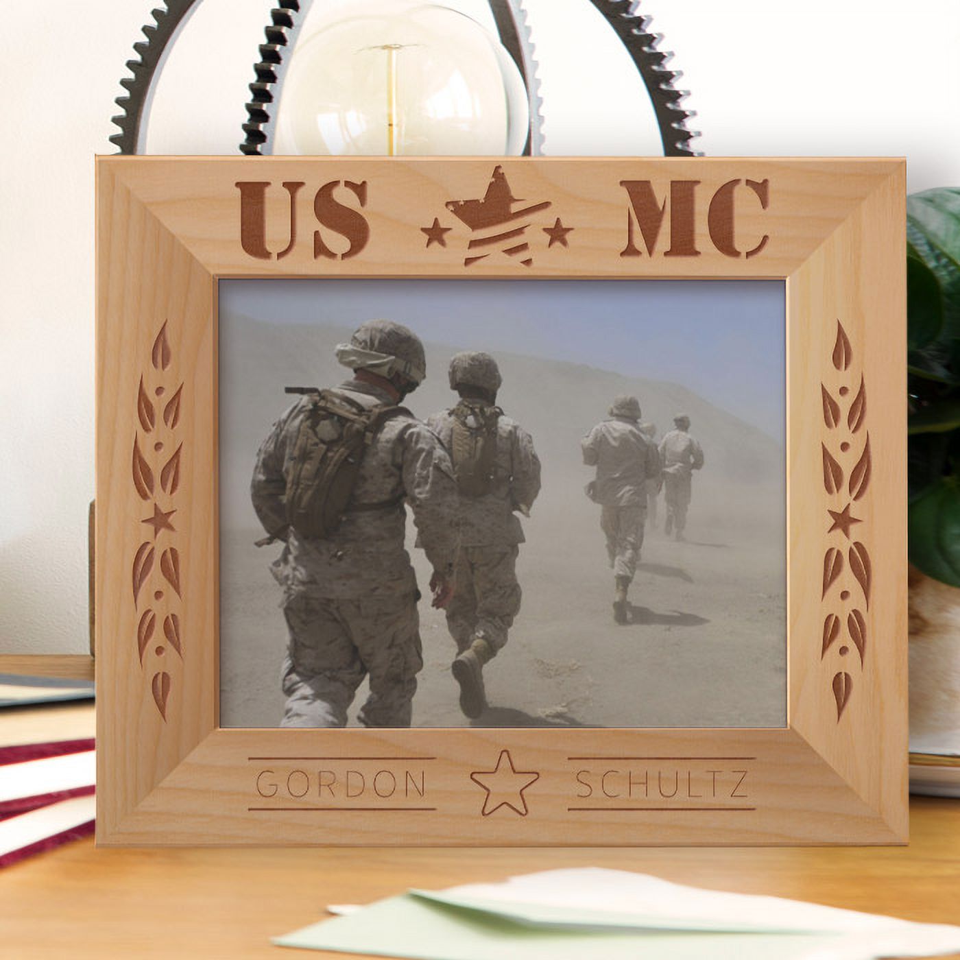 USMC Personalized Wooden Frame-10" x 8" Brown Horizontal - Walmart.com